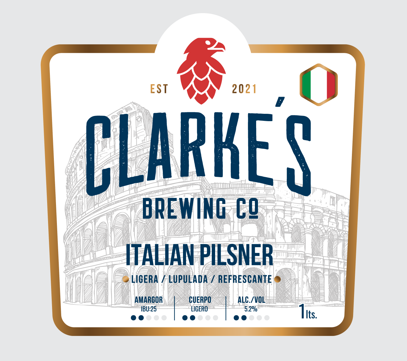 Italian Pilsner (Botella de 1 Litro) – Clarke´s Brewing